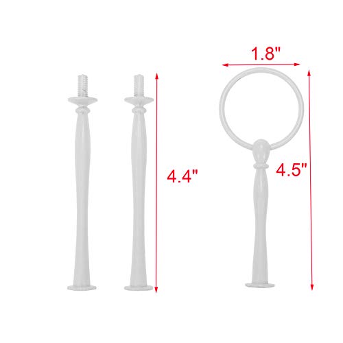 Geesatis 4 Set Cake Stand Fitting 3 Tier Cake Plate Stand Handle Mold Crown Hardware Holder for DIY Wedding and Party Making Cupcake Serving Stand, White