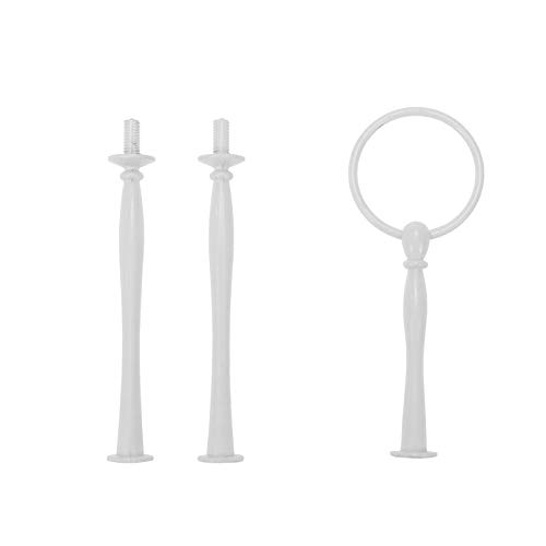 Geesatis 4 Set Cake Stand Fitting 3 Tier Cake Plate Stand Handle Mold Crown Hardware Holder for DIY Wedding and Party Making Cupcake Serving Stand, White
