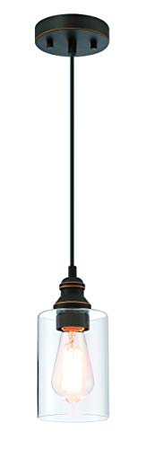 WISBEAM Pendant Lighting Fixture, Hanging Ceiling Lights with E26 Medium Base Max. 60 Watts, ETL Rated, Bulbs not Included, 1-Pack