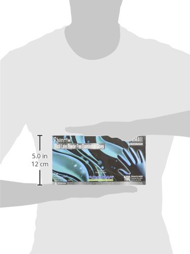 Adenna PHM910 Phantom 6 Mil Powder-Free Latex Gloves, Medical Grade, Black, X-Small, Box of 100