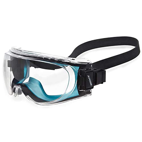 Encon XPR36 High Performance Safety Goggles with Universal Fit, Eye Protective Safety Glasses for Work, Scratch Resistant Coating Goggle with UV-Protection and Anti-Fog Lens, Blue 1/Pair