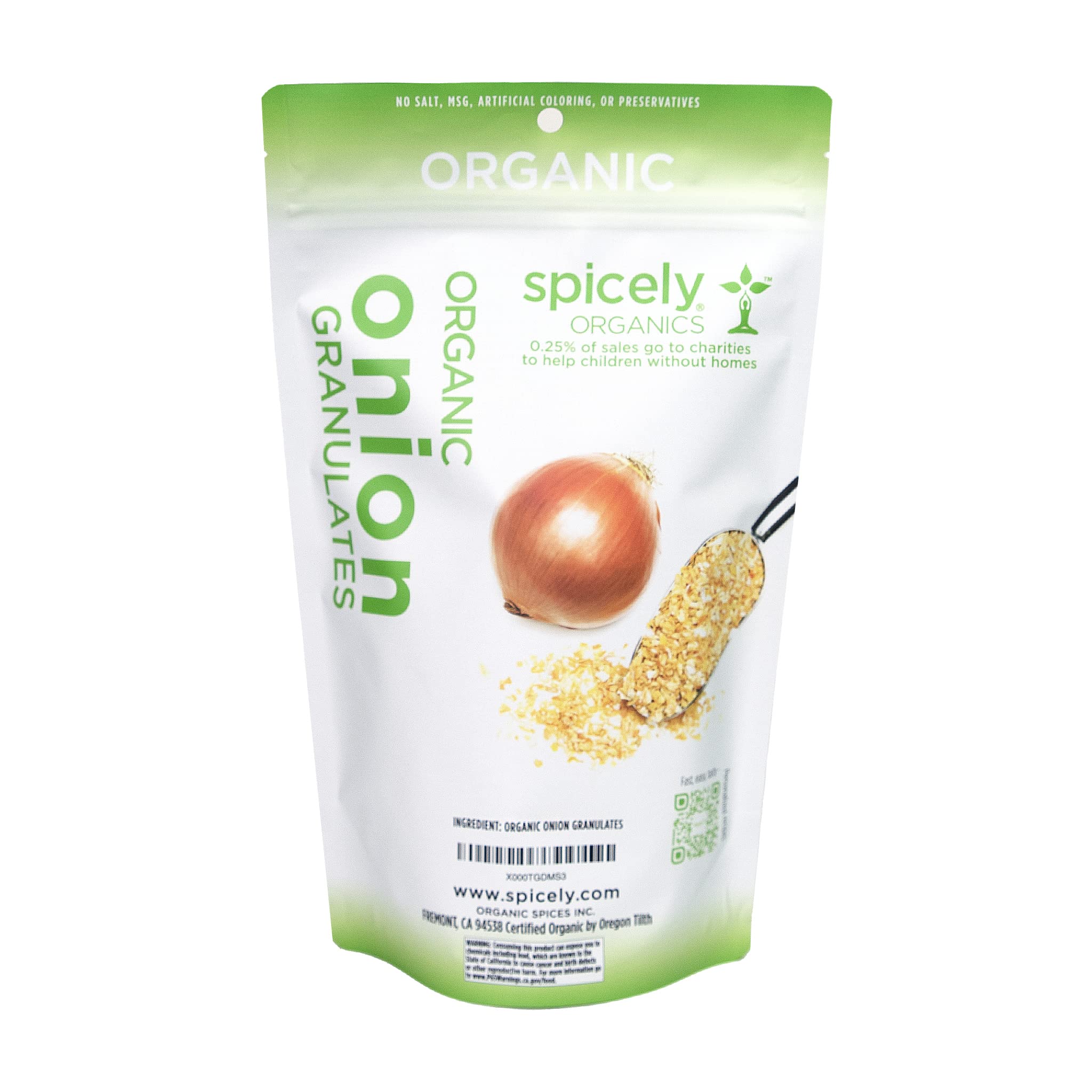 Spicely Organic Onion Granulates 1 Lb Bag Certified Gluten Free