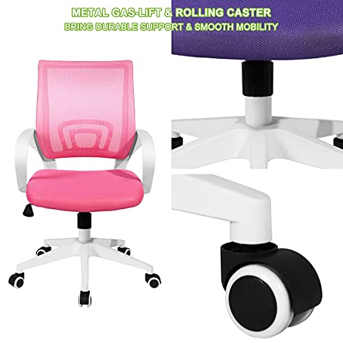 Geniqua Ergonomic Office Chair Mesh Desk Chair Computer Chair Lumbar Support Modern Rolling Adjustable Swivel Task Chair for Home Office, Blue