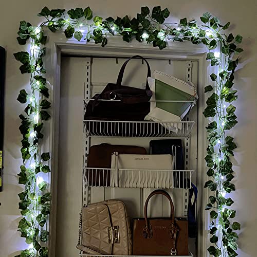 Mandy's 12pcs Fake Vines Artificial Ivy Leaves, Silk Ivy Garland Hanging Plants for Home Kitchen Wedding Wall Decor