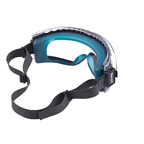 Encon XPR36 High Performance Safety Goggles with Universal Fit, Eye Protective Safety Glasses for Work, Scratch Resistant Coating Goggle with UV-Protection and Anti-Fog Lens, Blue 1/Pair