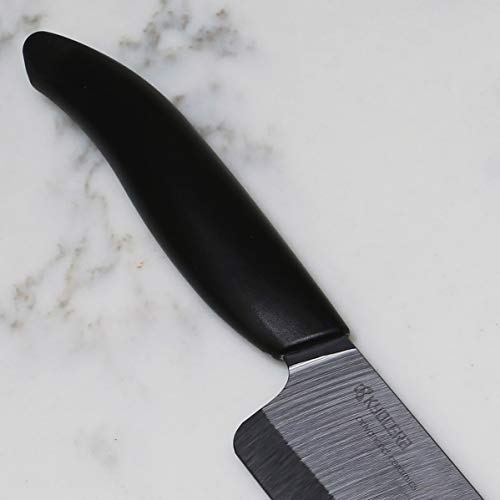 Kyocera Advanced Ceramic Revolution Series Mini Santoku Knife, Black Blade, Black Handle, 4.5-Inch