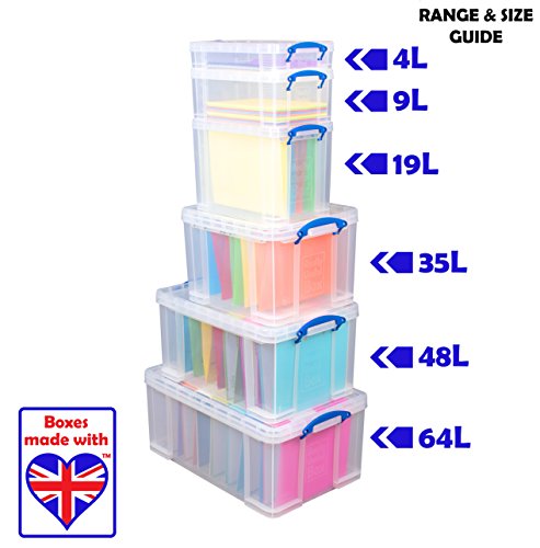 Really Useful Plastic Storage Box 9 Litre Clear