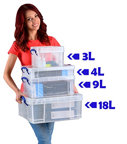 Really Useful Plastic Storage Box 9 Litre Clear