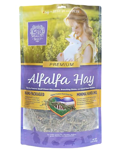 Small Pet Select Alfalfa Hay Pet Food for Young Rabbits, Guinea Pigs, Chinchillas, Tortoises and Other Small Animals, 12 OZ