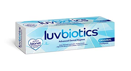 Luvbiotics Original Toothpaste with Probiotics & Xylitol Promotes Good Bacteria for Fresh Breath, Healthy Gums & Teeth. Free from SLS, Parabens, Artificial Colors, Flavors, and Sweeteners 75ml Tube