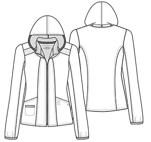 HeartSoul Scrub Jackets for Women, Detachable Hood Zip Front Jacket 20310, M, Hunter