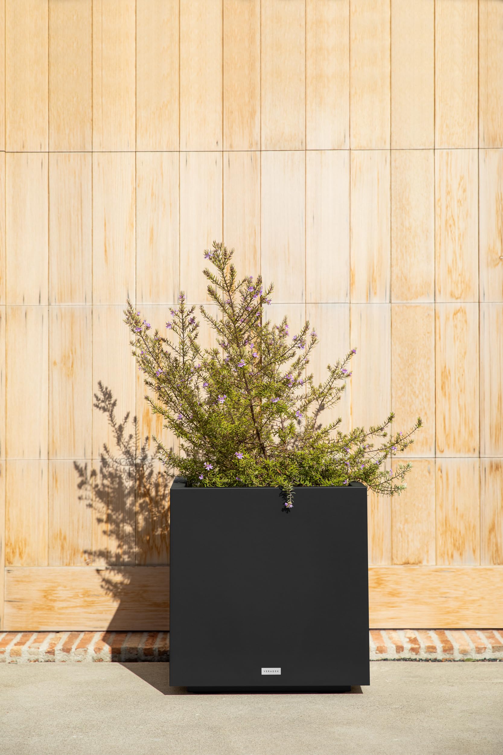 Veradek Block Series Cube Plastic Planter - Large Square Planter for Indoor or Outdoor Patio/Garden | Durable All-Weather Use with Drainage Holes | Modern Décor for Tall Plants, Trees, Flowers