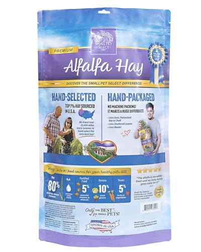 Small Pet Select Alfalfa Hay Pet Food for Young Rabbits, Guinea Pigs, Chinchillas, Tortoises and Other Small Animals, 12 OZ
