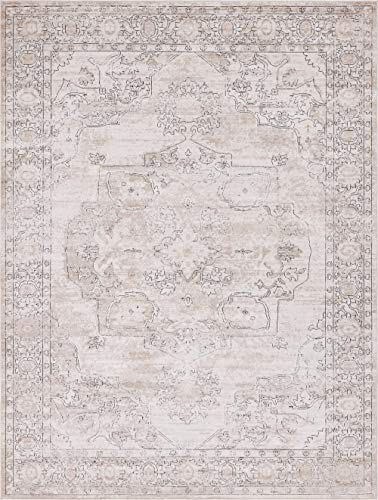 Rugs.com Oregon Collection Rug β 9' x 12' Ivory Low-Pile Rug Perfect for Living Rooms, Large Dining Rooms, Open Floorplans