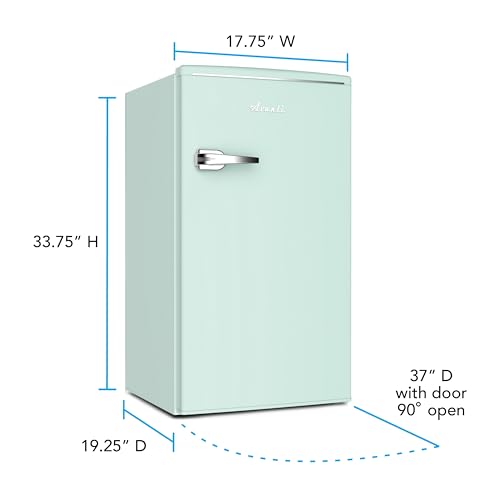 Avanti RMRS31X7G-IS Retro Mini Fridge for Home Office or Dorm, Manual Defrost and Adjustable Temperature, 3.1 Cu.Ft, Green
