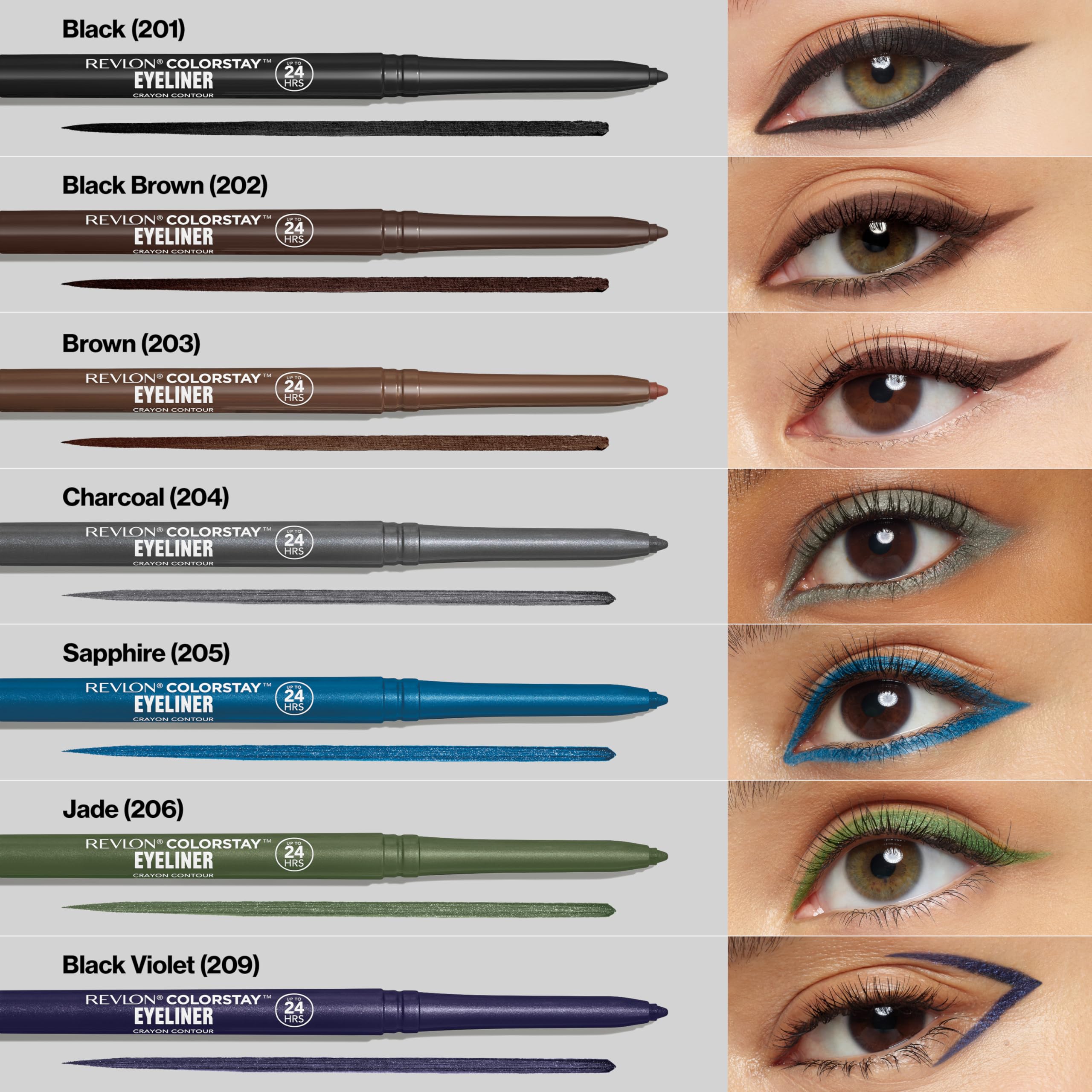 Revlon ColorStay Pencil Eyeliner with Built-in Sharpener, Waterproof, Smudgeproof, Longwearing Eye Makeup with Ultra-Fine Tip, Sapphire, 0.028 oz