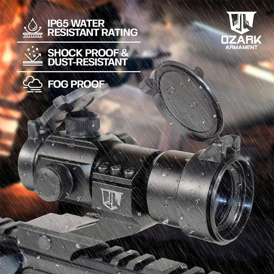 OZARK ARMAMENT Rhino Red Dot Sight for Rifle - Shotgun Scope, 4MOA Rifle Red Dot Sight, Red Dot Scopes for Rifles & Shotgun Scopes with Green Dot Sight & Red Dot Optics for Rifles, Reflex Sight