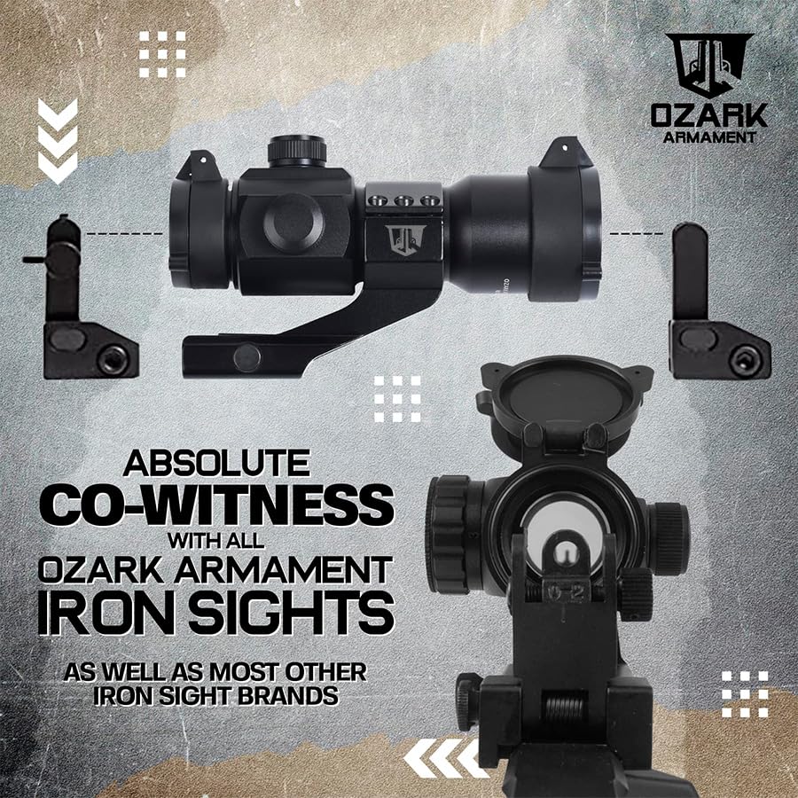 OZARK ARMAMENT Rhino Red Dot Sight for Rifle - Shotgun Scope, 4MOA Rifle Red Dot Sight, Red Dot Scopes for Rifles & Shotgun Scopes with Green Dot Sight & Red Dot Optics for Rifles, Reflex Sight