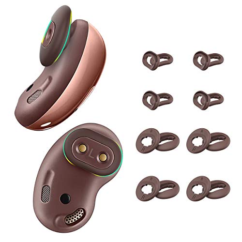 Woocon [8 Pairs] for Galaxy Buds Live Ear Tips Anti-Slip/Dust Silicone Ear Tips Ear Cushion Ear Gel Accessories Compatible with Samsung Galaxy Buds Live - S/L (Rose Gold)