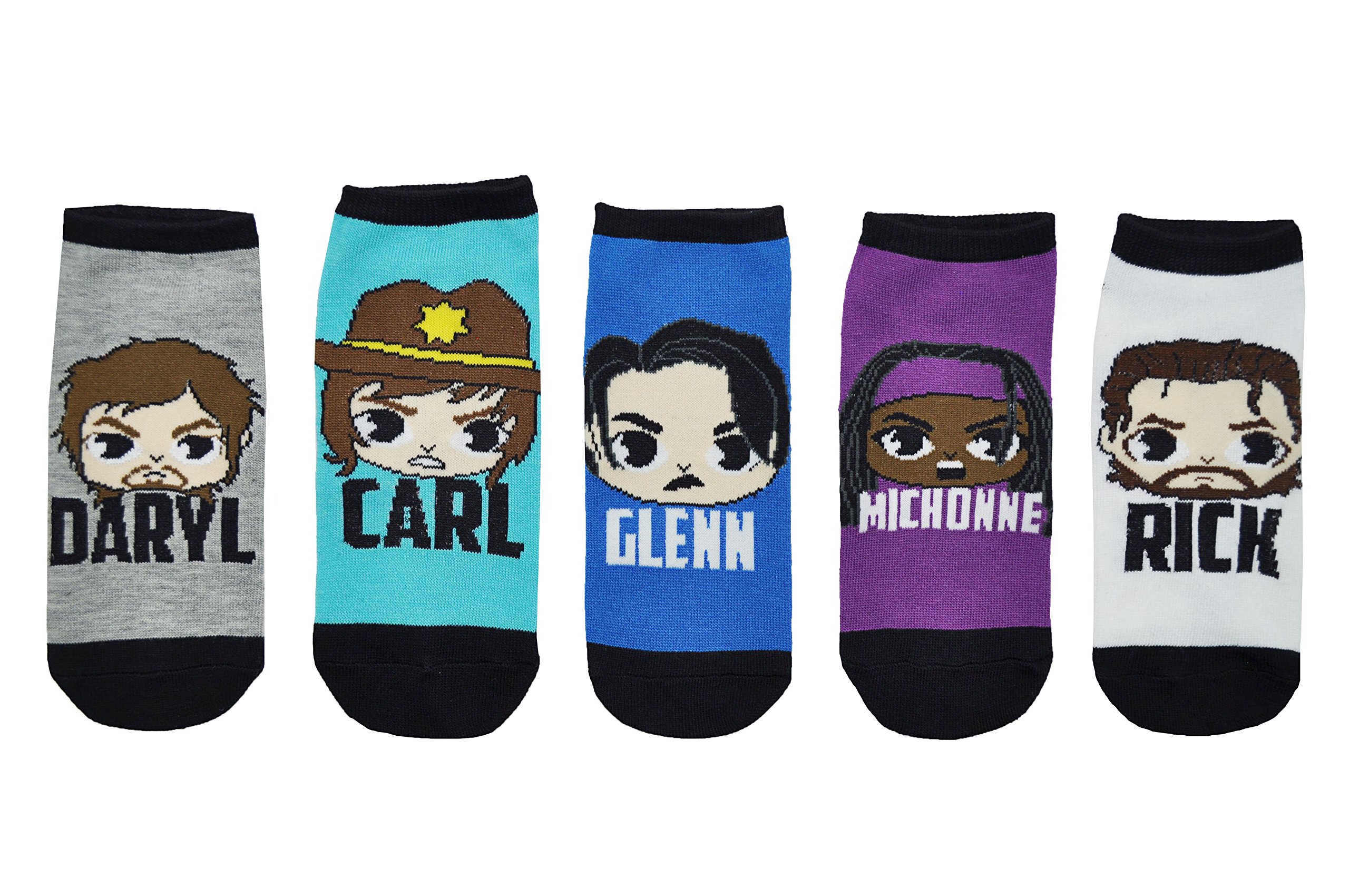 The Walking Dead Lowcut Socks (5 Pair) - Novelty Gift Low Cut Socks - Fits Ladies Shoe Size 4-10