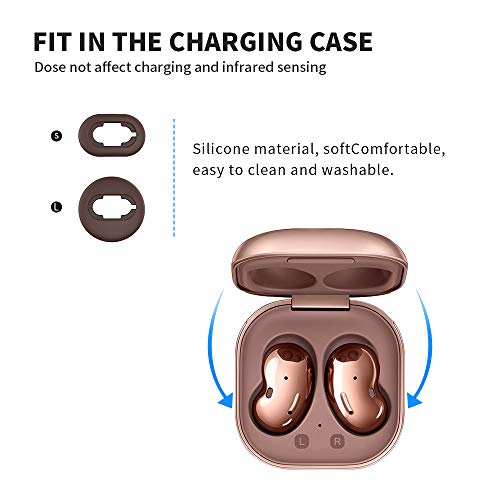 Woocon [8 Pairs] for Galaxy Buds Live Ear Tips Anti-Slip/Dust Silicone Ear Tips Ear Cushion Ear Gel Accessories Compatible with Samsung Galaxy Buds Live - S/L (Rose Gold)