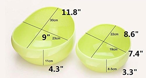 Japanese Design 2.1Qt (2L) Rice Washer Strainer Colanders for Vegetable, Bean, Fruit, Pasta (Small, White)