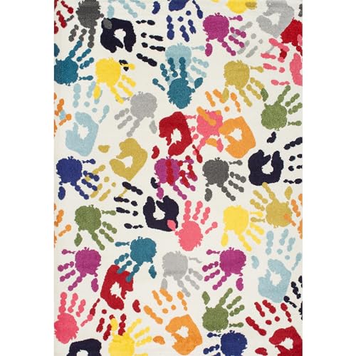 nuLOOM Pinkie Handprint Kids Area Rug, 4x6, Multi