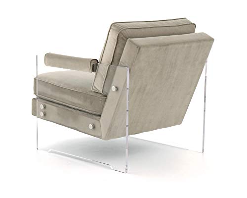 Signature Design by Ashley Avonley Contemporary Accent Chair with Clear Acrylic Base, Taupe