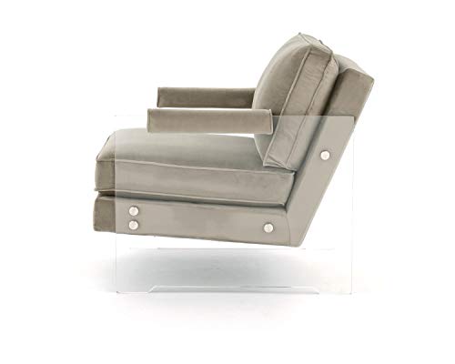 Signature Design by Ashley Avonley Contemporary Accent Chair with Clear Acrylic Base, Taupe