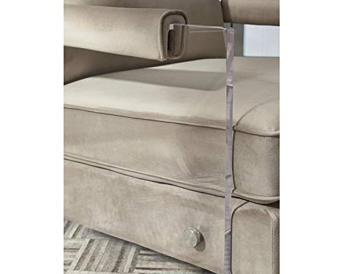 Signature Design by Ashley Avonley Contemporary Accent Chair with Clear Acrylic Base, Taupe