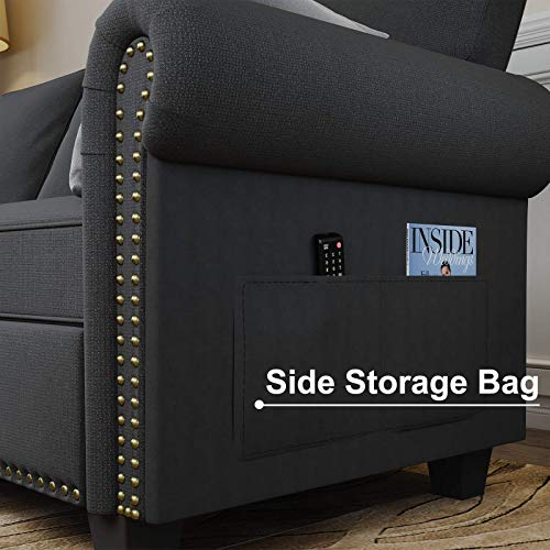 Nolany Convertible Sectional Couch L Shaped Sofa Couch with Storage Reversible Sectional Sofa for Small Space, Dark Grey