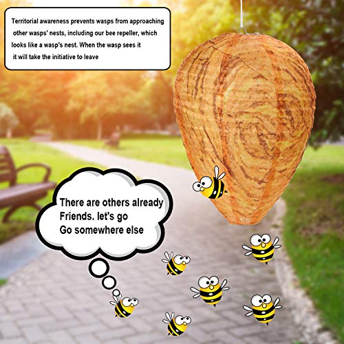 4 Pack Wasp Nest Decoy Wasp Deterrent for Hornets Yellow Jackets Outdoor Waterproof Material