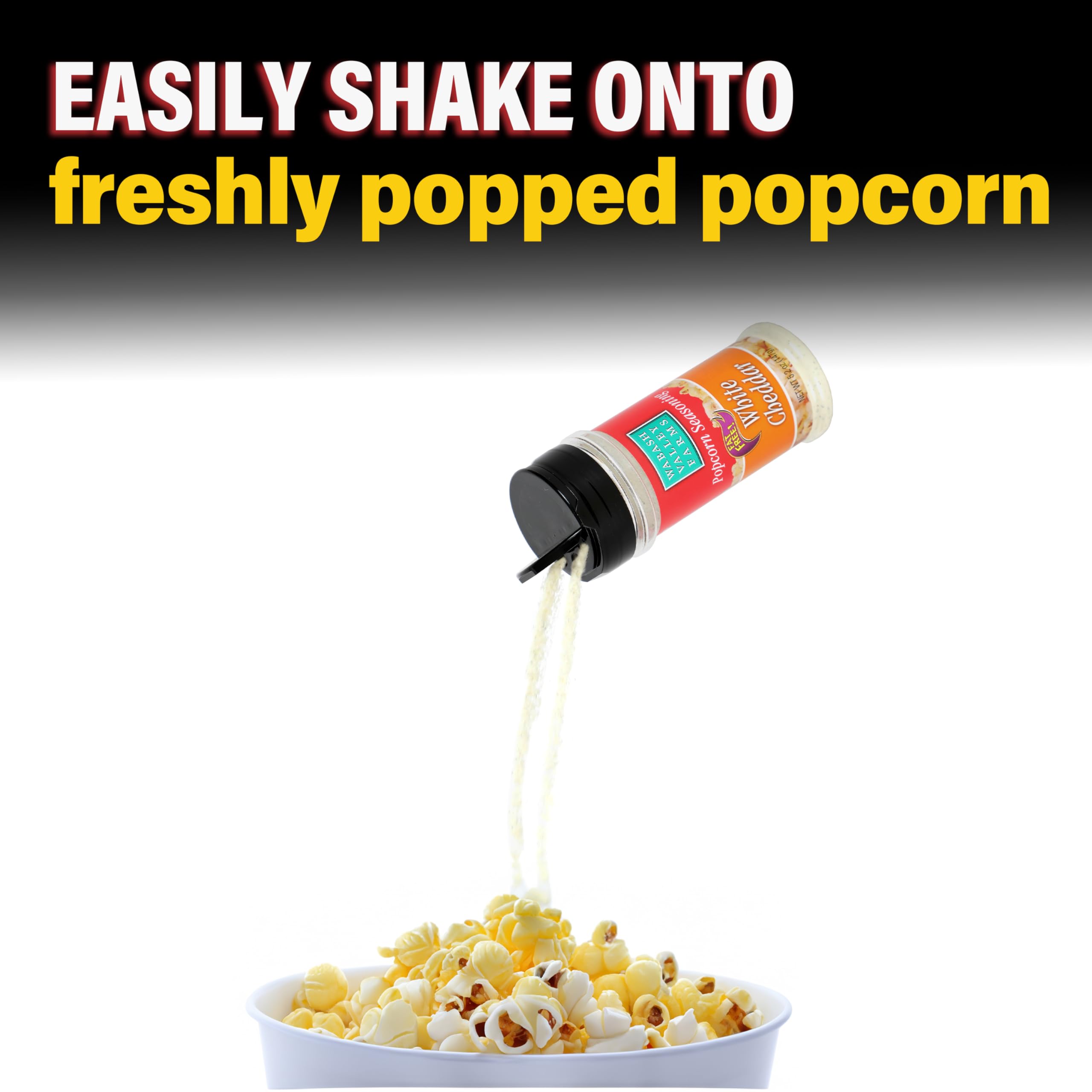 White Cheddar Cheese Popcorn Seasoning - Wabash Valley Farms White Cheddar Cheese Powder, Fat Free White Cheddar Popcorn Seasoning, White Cheddar Powder for Popcorn, White Cheese Seasoning (5.2 oz)