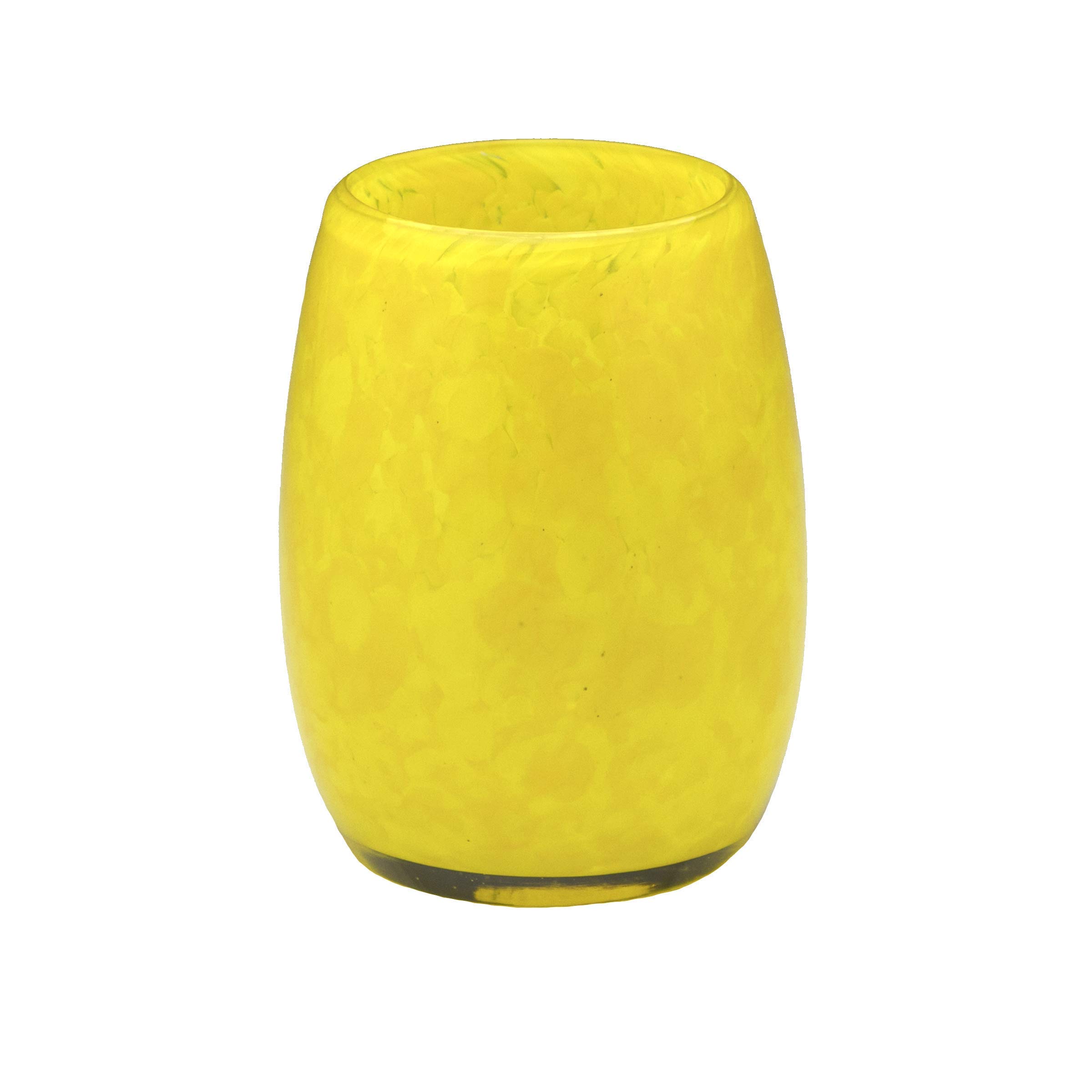 Totally Blown Glassworks Votive Candle Holder, Tea-light, Handmade Blown Glass, Accent Vase, Centerpiece, Home Decor, Artist Dehanna Jones, Seattle, WA. (Yellow Tequila Sunrise)