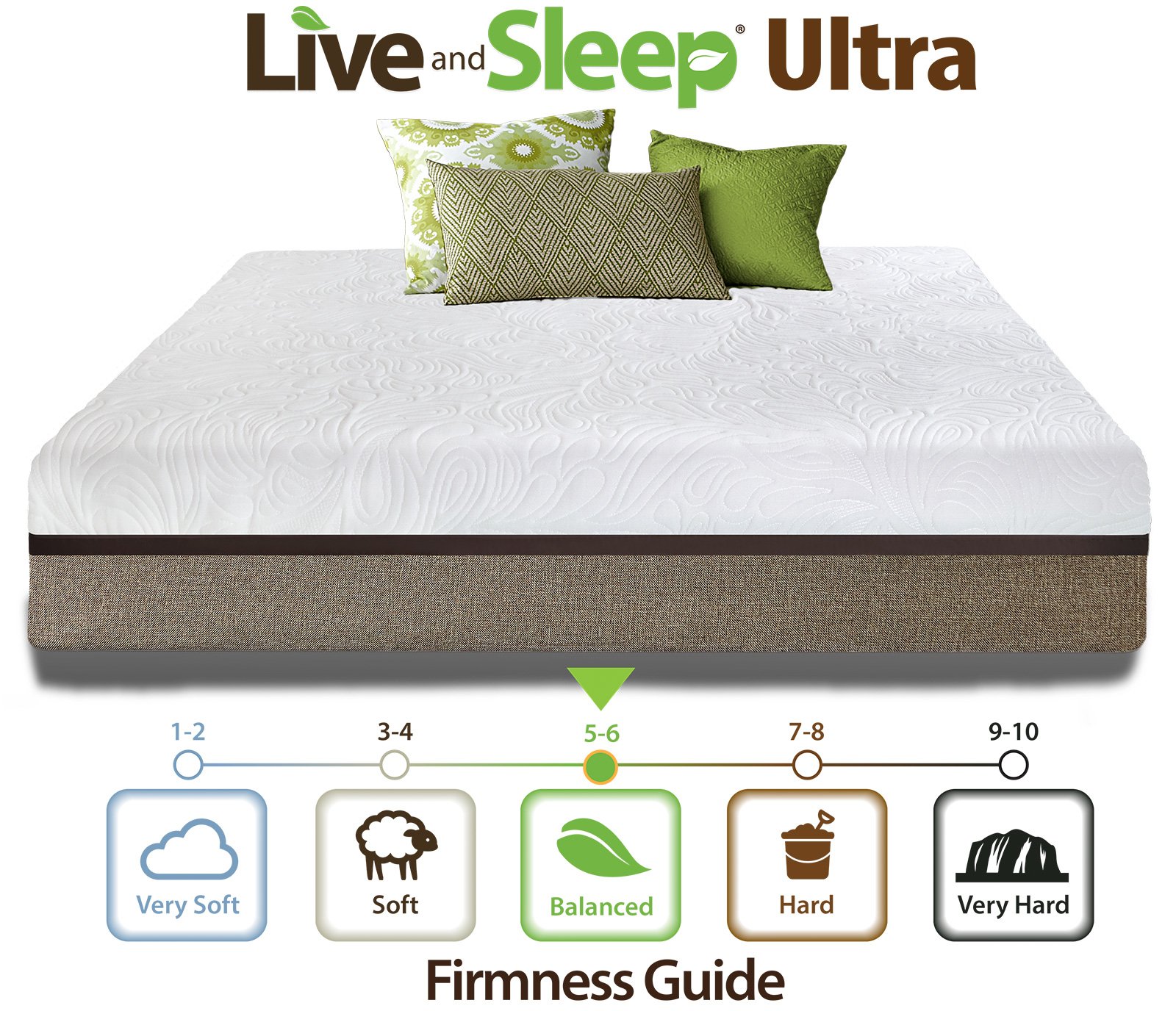 Live & Sleep Ultra Mattress - Gel Memory Foam Mattress - Twin XL Size - 12-Inch - Cool Bed in a Box - Medium-Firm - Advanced Support - Certi-Pur Certified - Twin Extra-Long