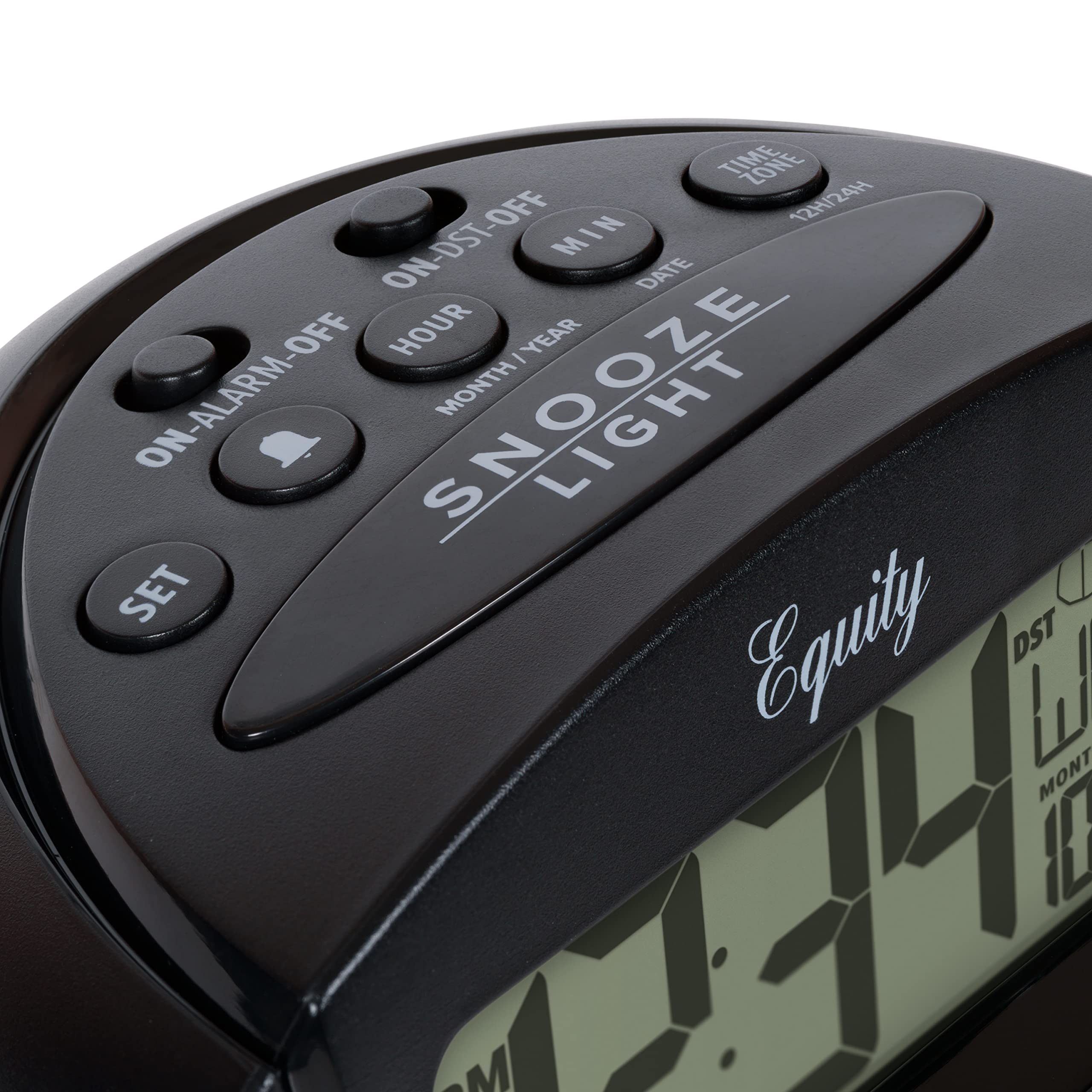 Equity by La Crosse 31022 Insta-Set LCD Alarm Clock, Black