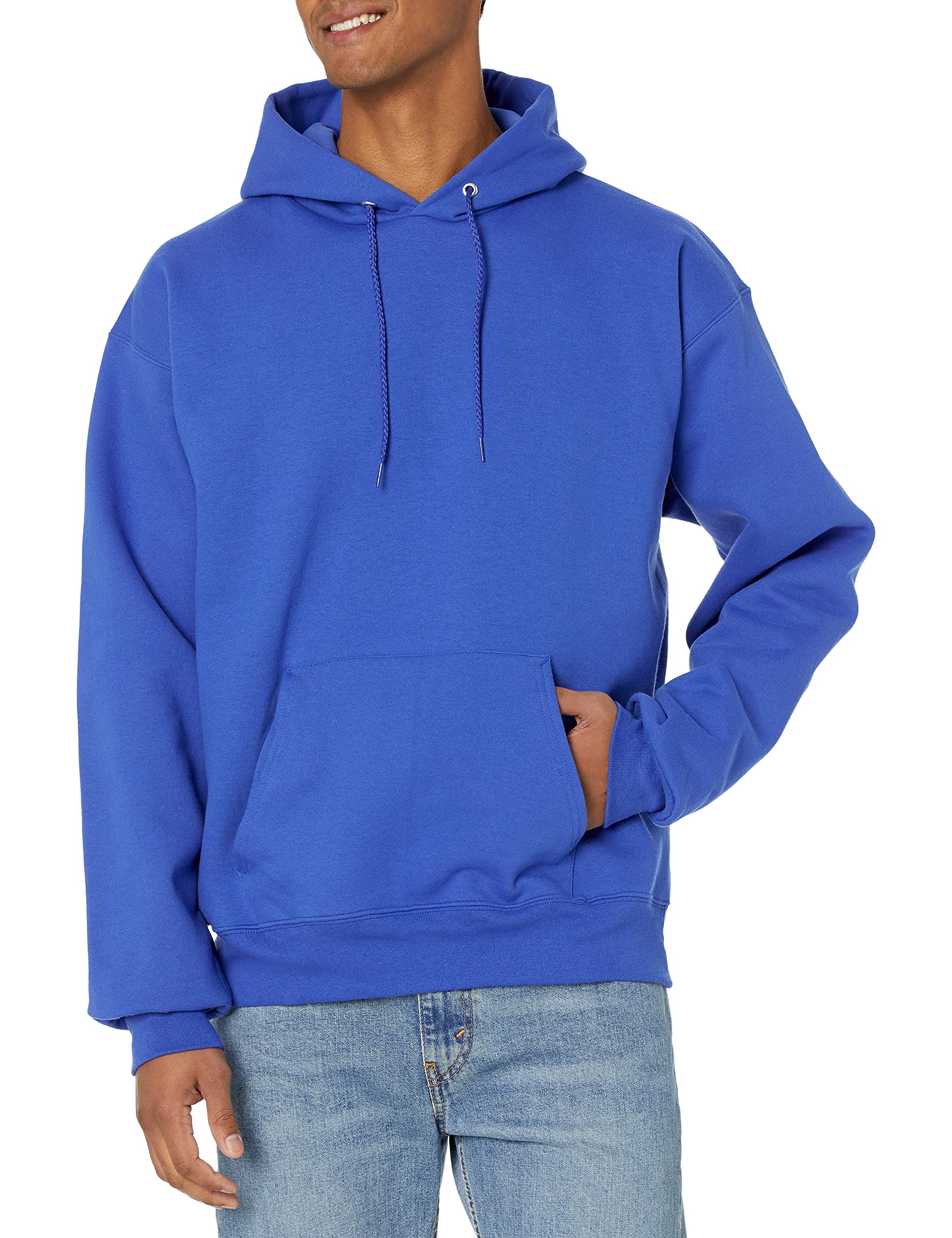Hanes Men's Ultimate Cotton Heavyweight Pullover Hoodie Sweatshirt, Deep Royal, Large