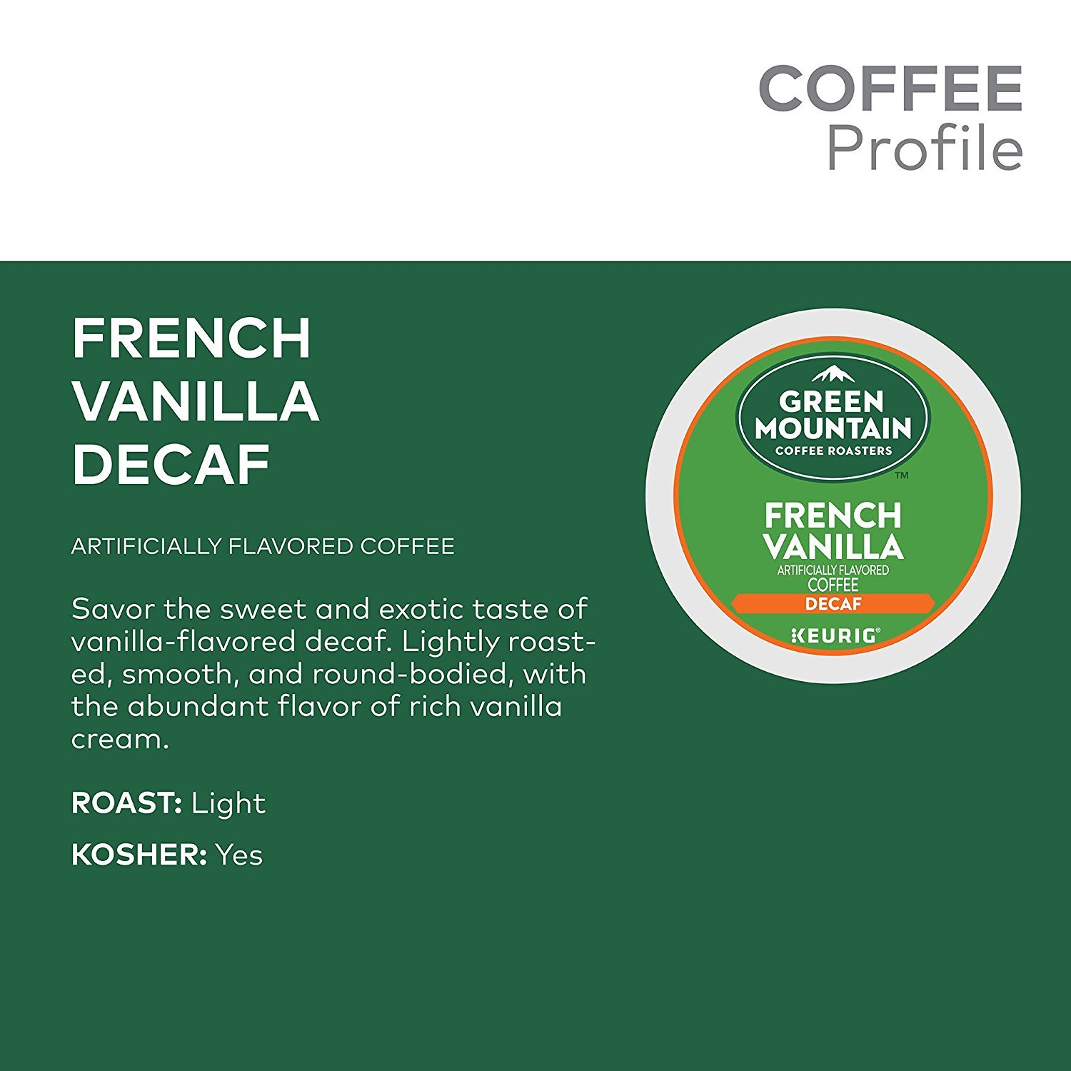 Keurig, Green Mountain, French Vanilla Decaf Coffee, K-Cup packs, 48-Count