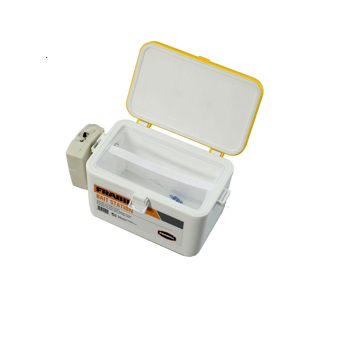 Frabill Bait Box with Aerator | Live Bait Storage Cooler with Portable Aerator | 8-Quart Capacity