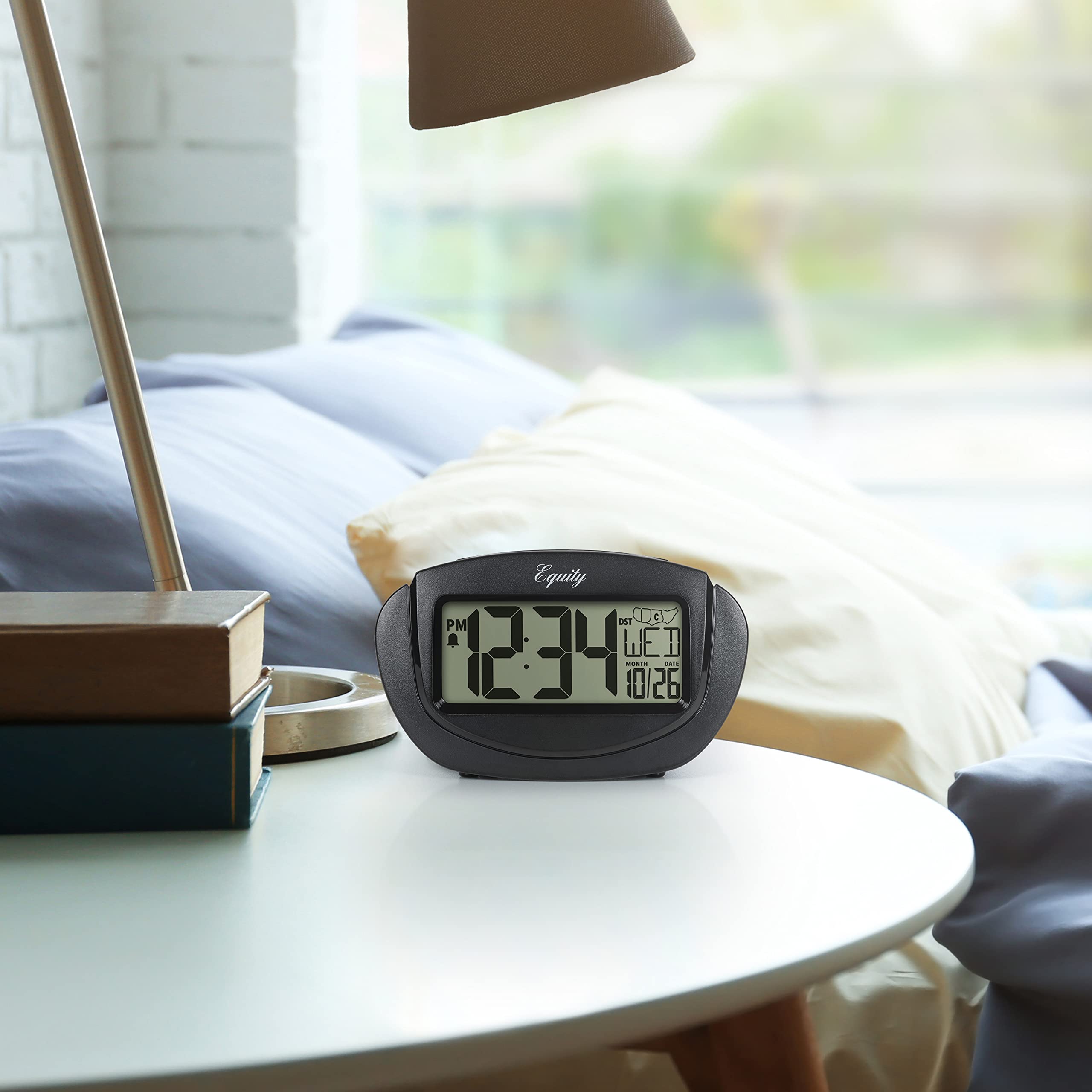 Equity by La Crosse 31022 Insta-Set LCD Alarm Clock, Black