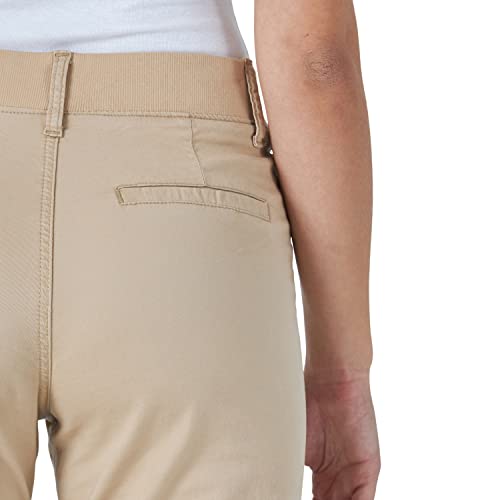 Lee Women's Relaxed Fit Austyn Knit Waist Cargo Capri Pant, Café, 16