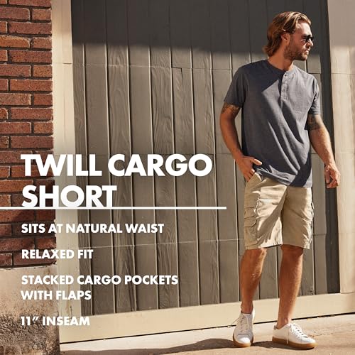Wrangler Authentics Men's Premium Twill Cargo Short (Bennard), Midnight, 38