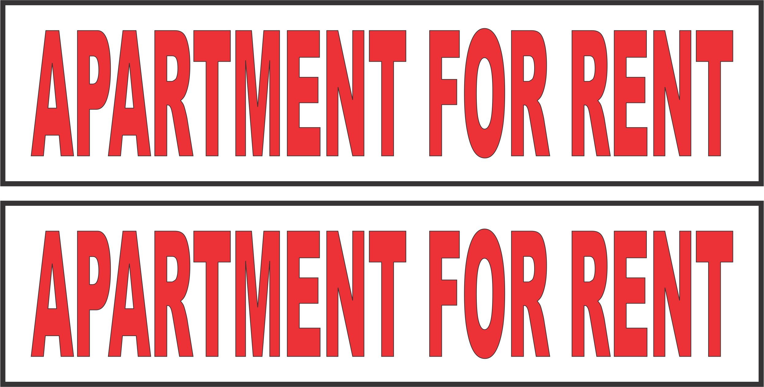 2-6x24 Apartment for Rent Real Estate Rider Sign Red