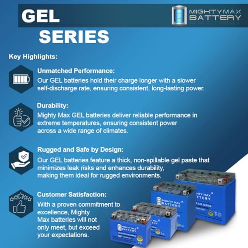 Mighty Max Battery YTX14-BSGEL -12 Volt 12 AH, 200 CCA, Rechargeable Maintenance Free SLA AGM Motorcycle Battery