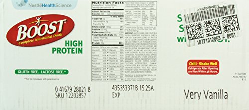 Boost High Protein Complete Nutritional Drink, Very Vanilla, 8 fl. oz., 24 Count