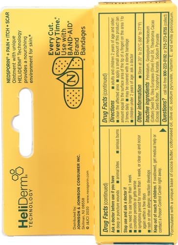 Neosporin Antibiotic Pain-Relieving, Anti-Itch, & Scar Appearance Minimizer Ointment with Neomycin & Bacitracin Zinc, 24-Hour Infection Protection for Minor Cuts, Scrapes & Burns,.5 oz