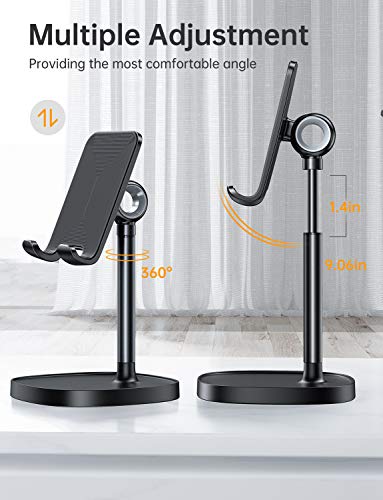 LISEN Office Supplies Decor Cell Phone Stand Universal Home Office Desk, Reduce Neck Pain Height Angle Adjustable Cell Phone Stand, Taller, and More Photogenic iPhone Stand When Phone & Tablets Video