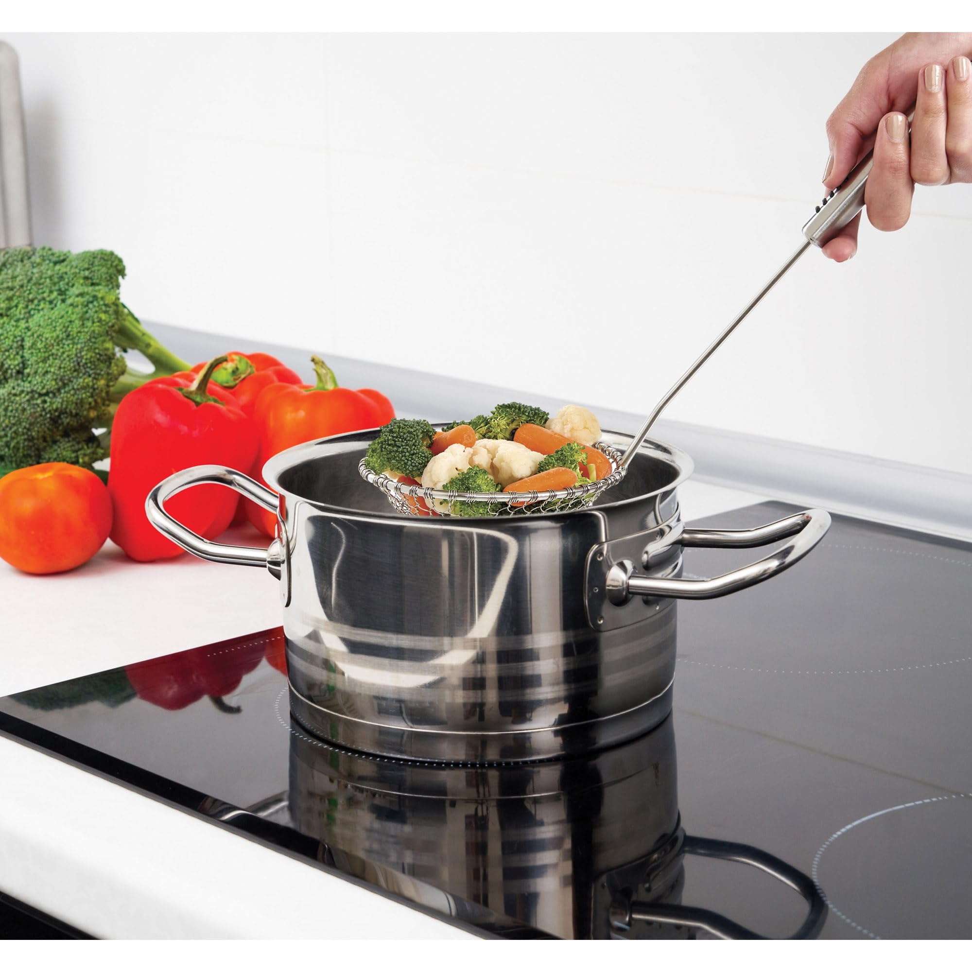 Helen’s Asian Kitchen Spider Strainer, All Stainless Steel, 5-Inch Strainer Basket With 10.25-Inch Handle