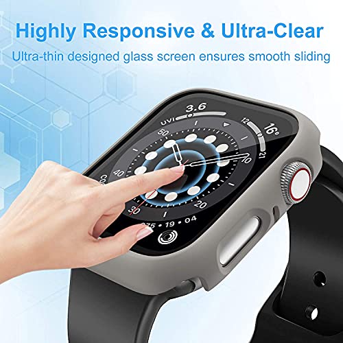 VASG 5-Pack Compatible with Apple Watch Case 44mm, Built-in HD Clear Ultra-Thin Screen Protector Cover Hard PC Case Compatible with Apple Watch Series 4/5/ 6/SE