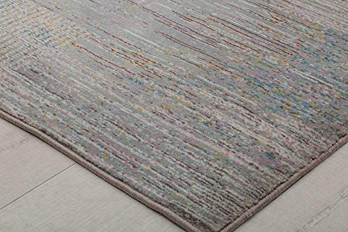 CosmoLiving by Cosmopolitan Melyna MA15A Revere Pewter Contemporary Abstract Area Rug, 8'0"X10'0"